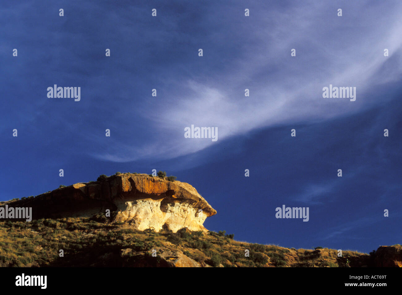 A sandstone cliff on a ridgetop typical of the scenery in the Eastern ...