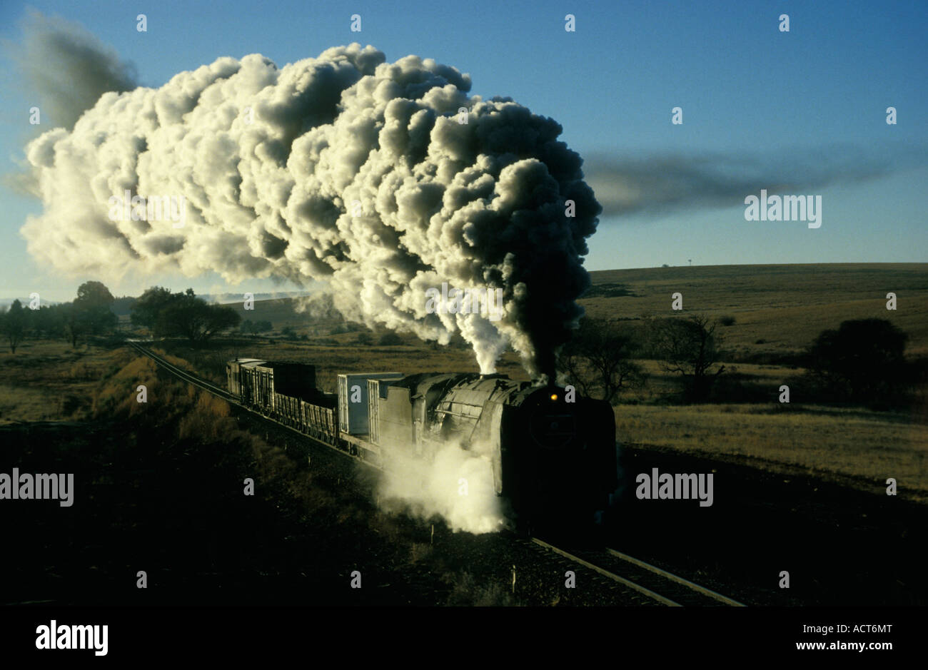 Head on view of a moving steam train billowing smoke Bethlehem Free ...