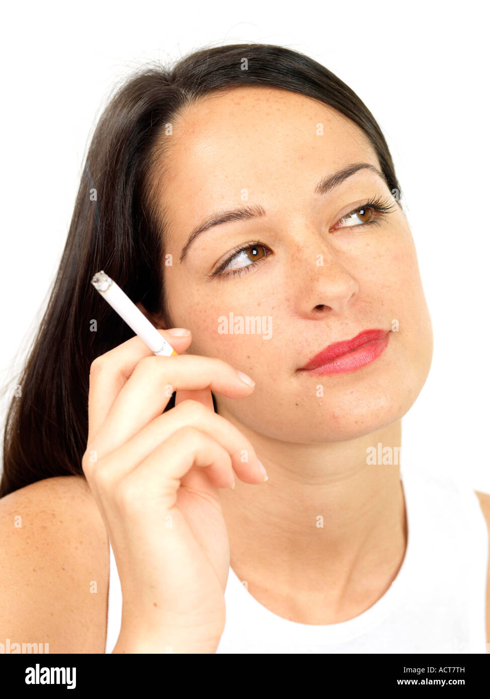 Young Woman Smoking Model Released Stock Photo - Alamy