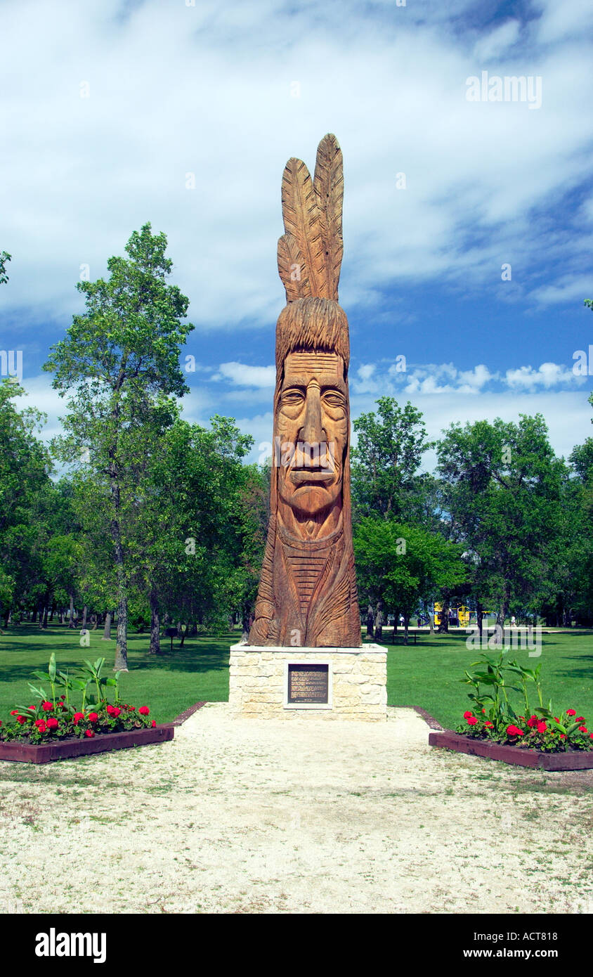 A native aboriginal monument at Winnipeg Beach Manitoba Canada Stock ...
