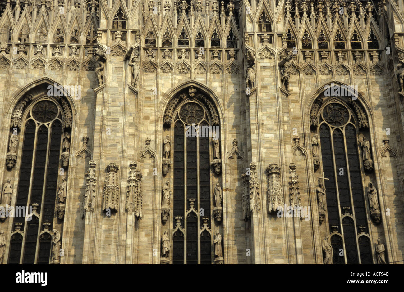 Intricate sculptures on the Milan Cathedral, Milan, Italy Stock Photo ...