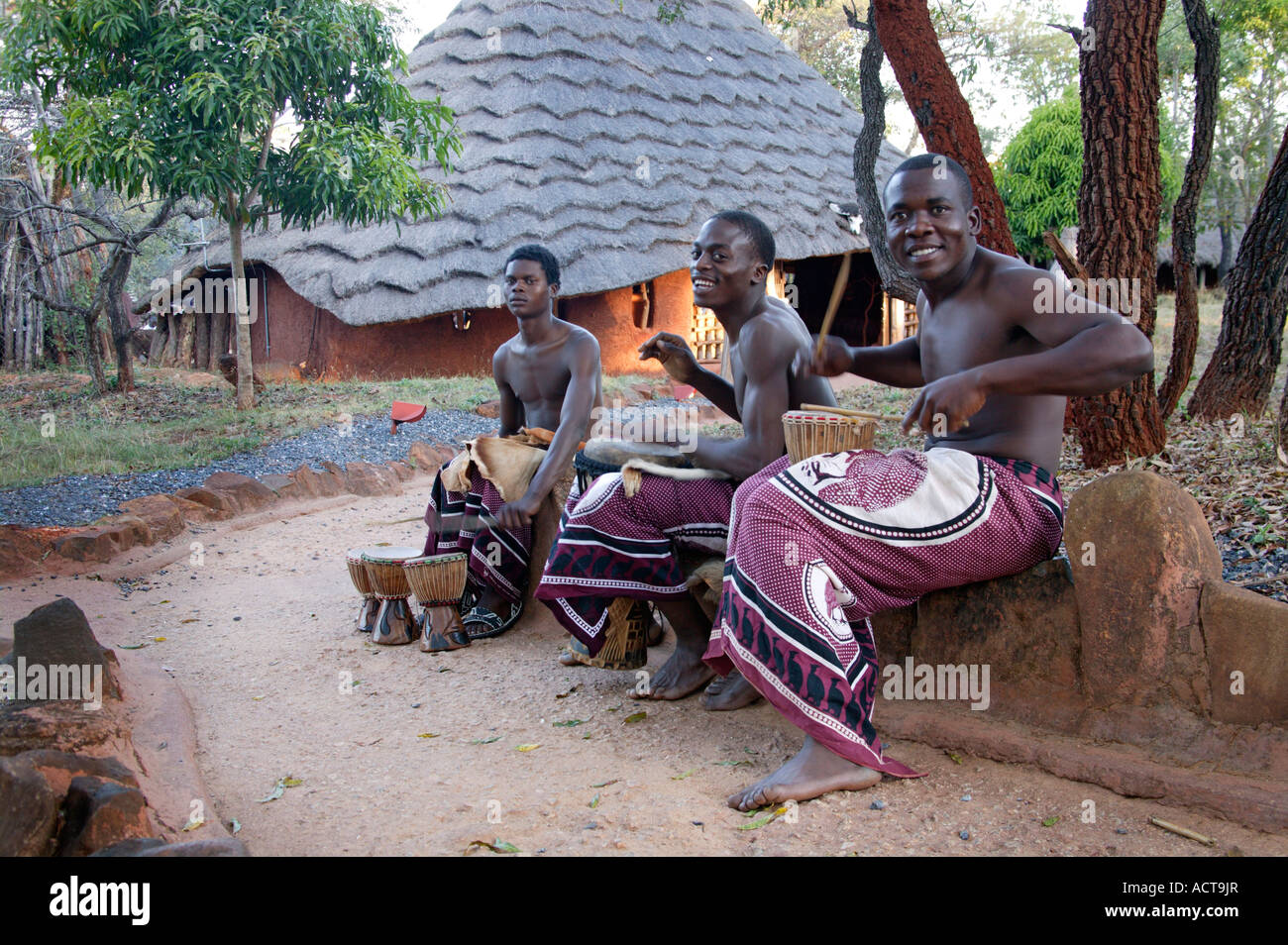 Drummers welcoming visitors to the Shangana cultural village Hazyview ...