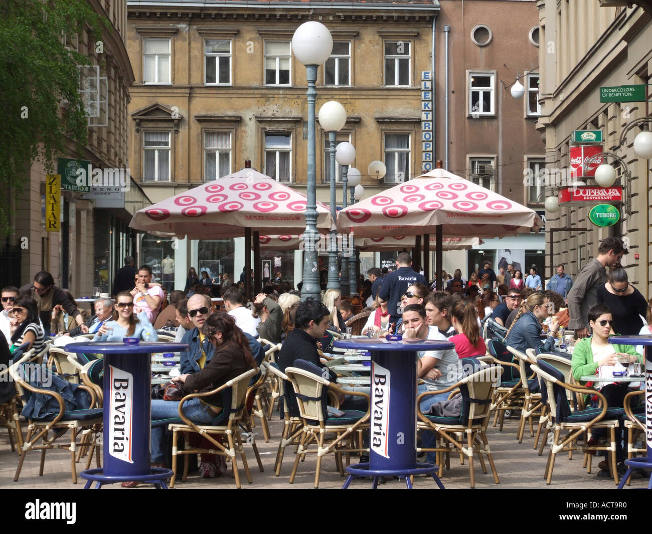 cafe Street scene Zagreb Croatia Stock Photo - Alamy