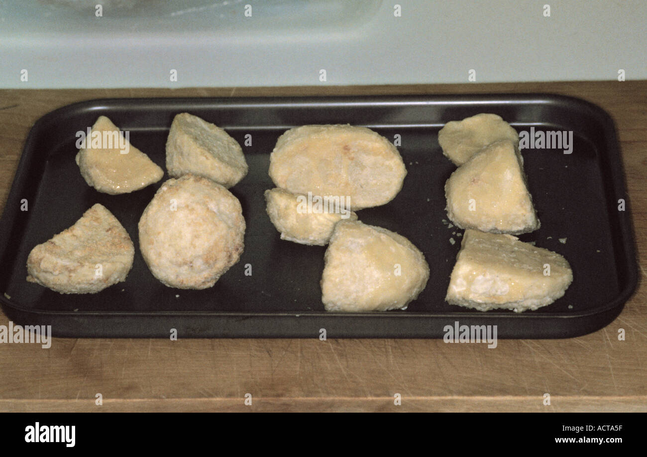Upavon Wiltshire England Christmas dinner lunch Potatoes ready to roast ...