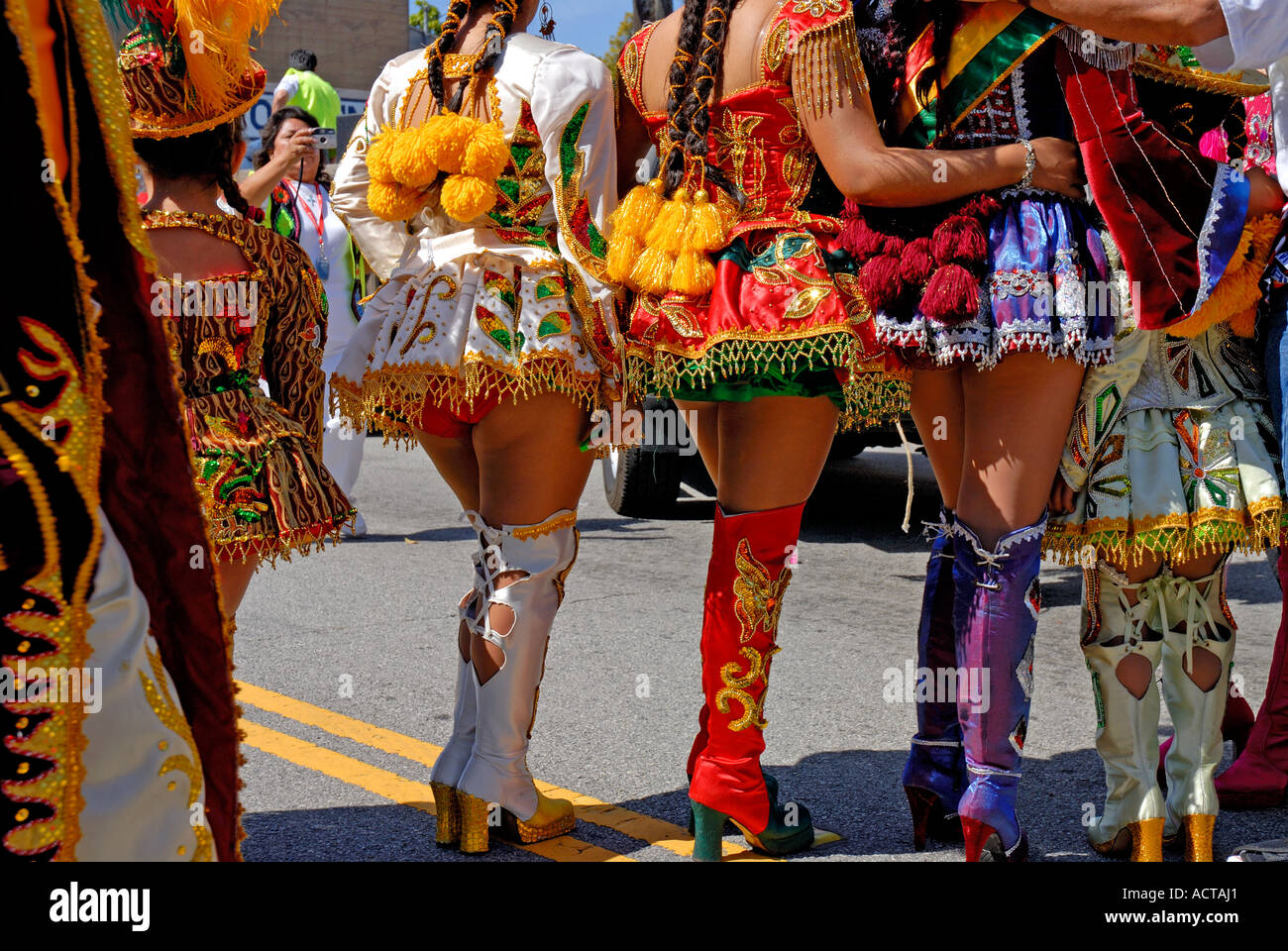 "Bolivian girls posing for a photograph, ^Carnaval, San Francisco Stock ...