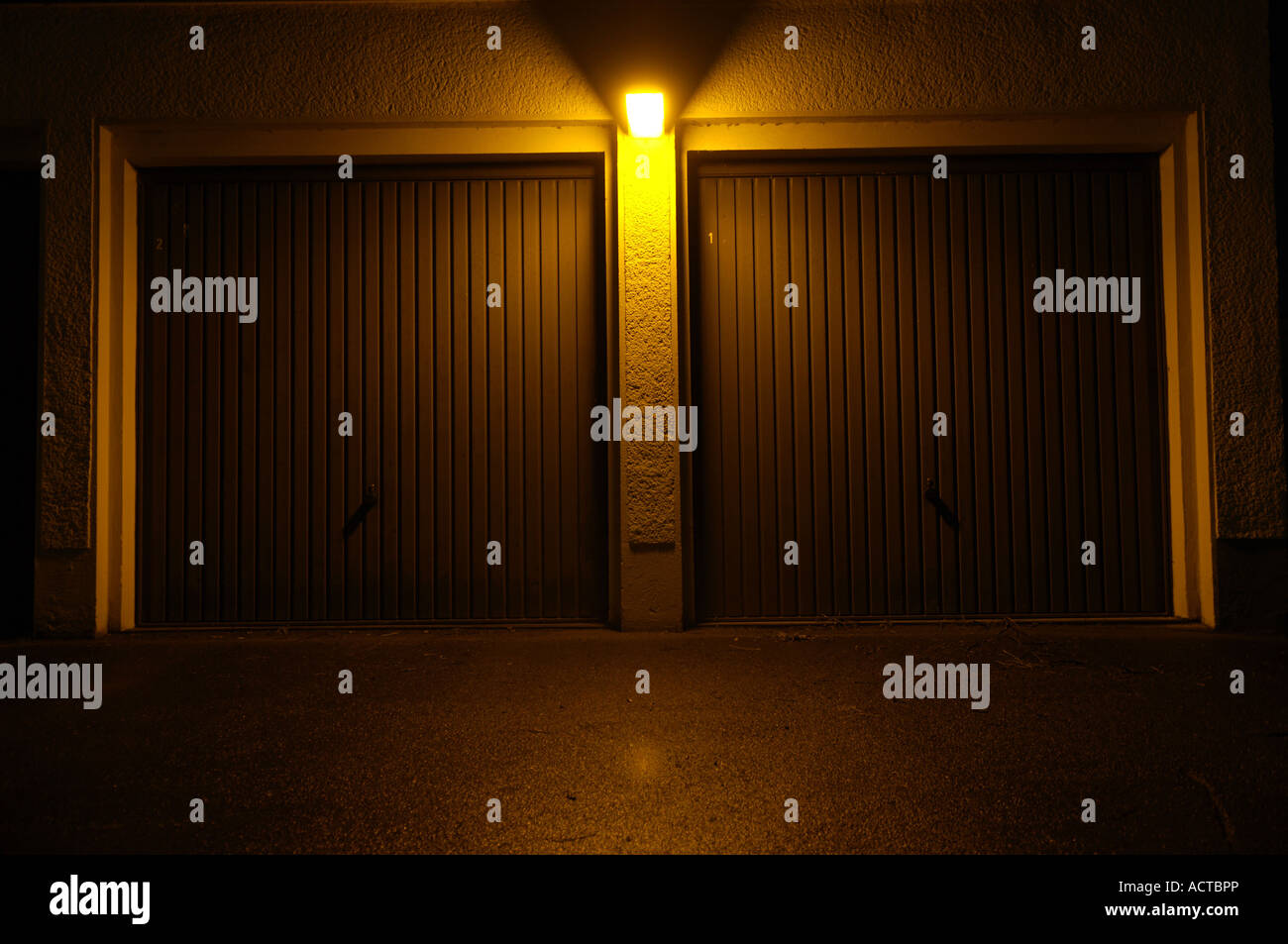 garages night dark brown street lights lamps illumination negative ...