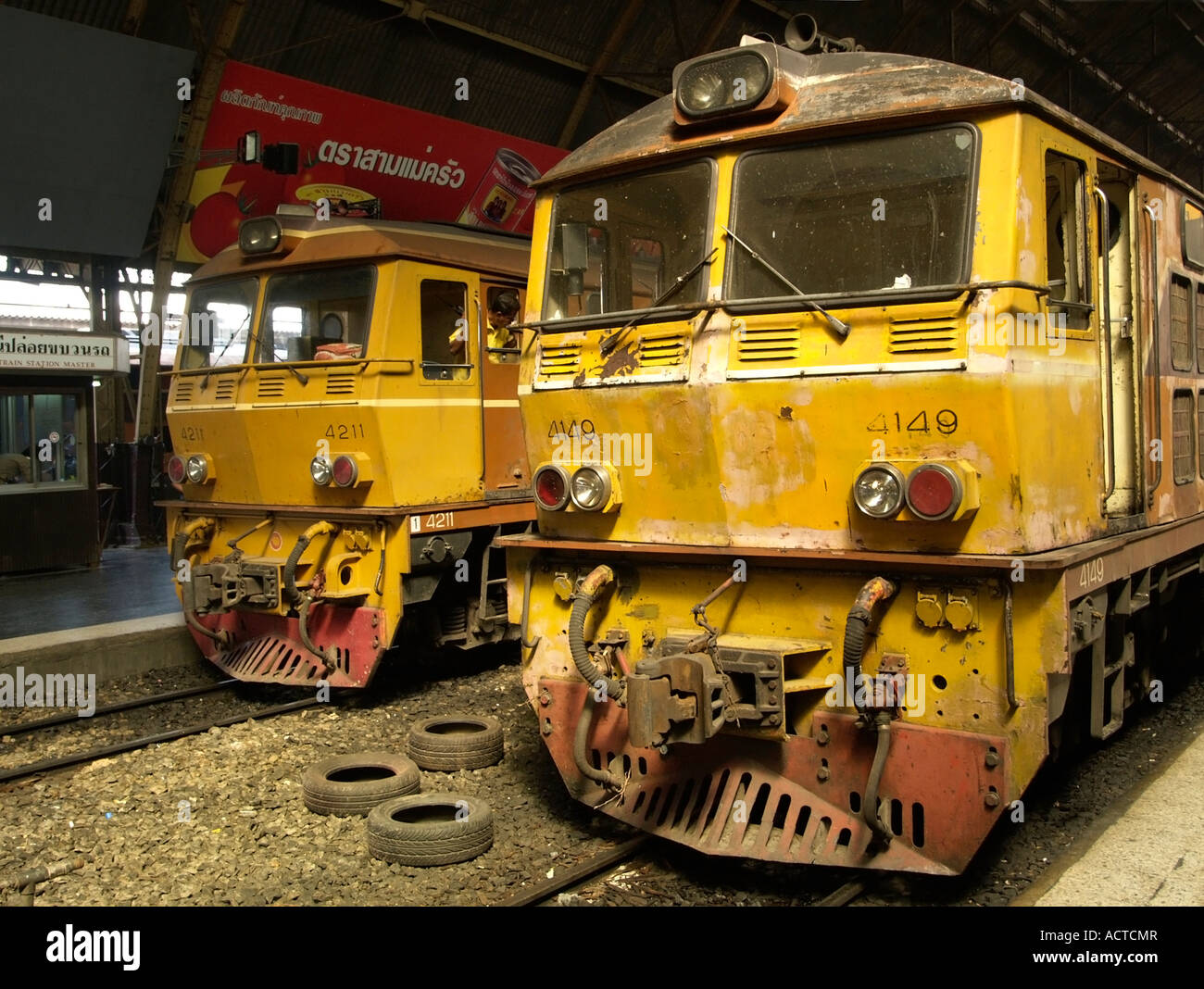 Two old railway locomotives Stock Photo - Alamy