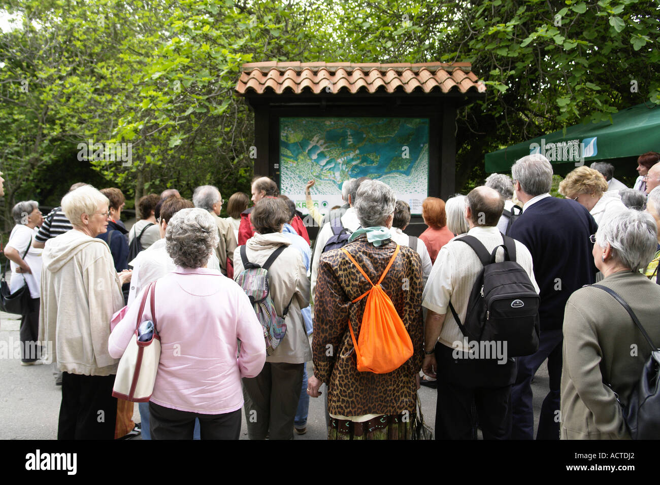 Waterfall Krka national park Sibenik Adria Dalmatia Adriatic coast ...