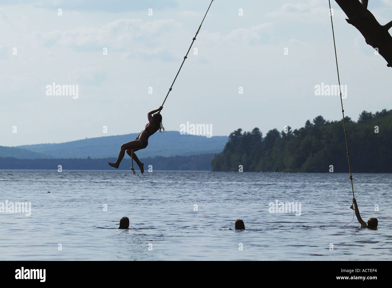 Children play on swing lake hi-res stock photography and images - Alamy