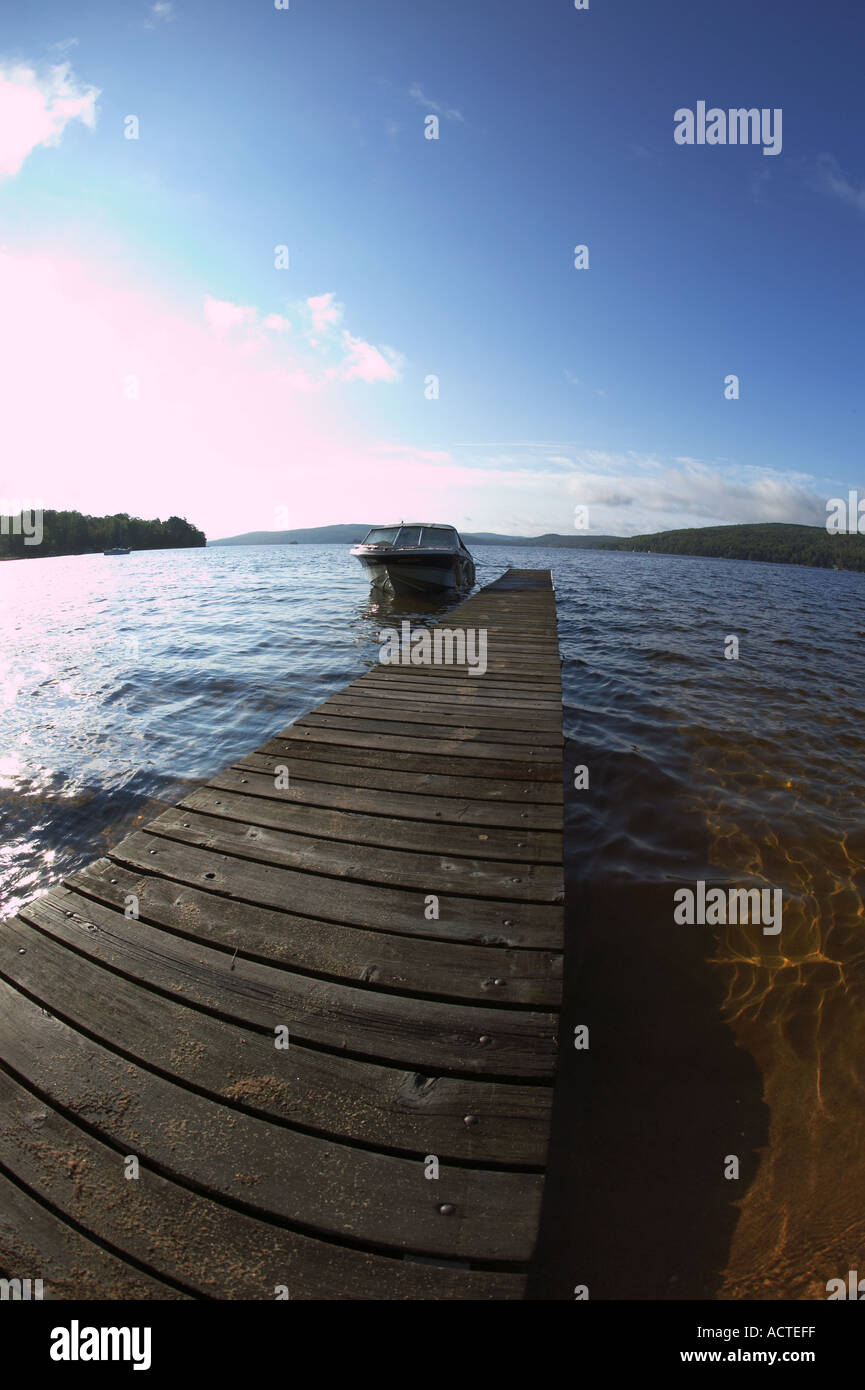 Boat at dock Stock Photo - Alamy