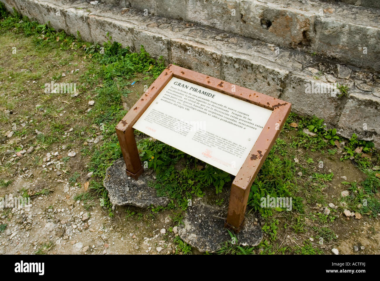 uxmal great pyramid sign Stock Photo - Alamy