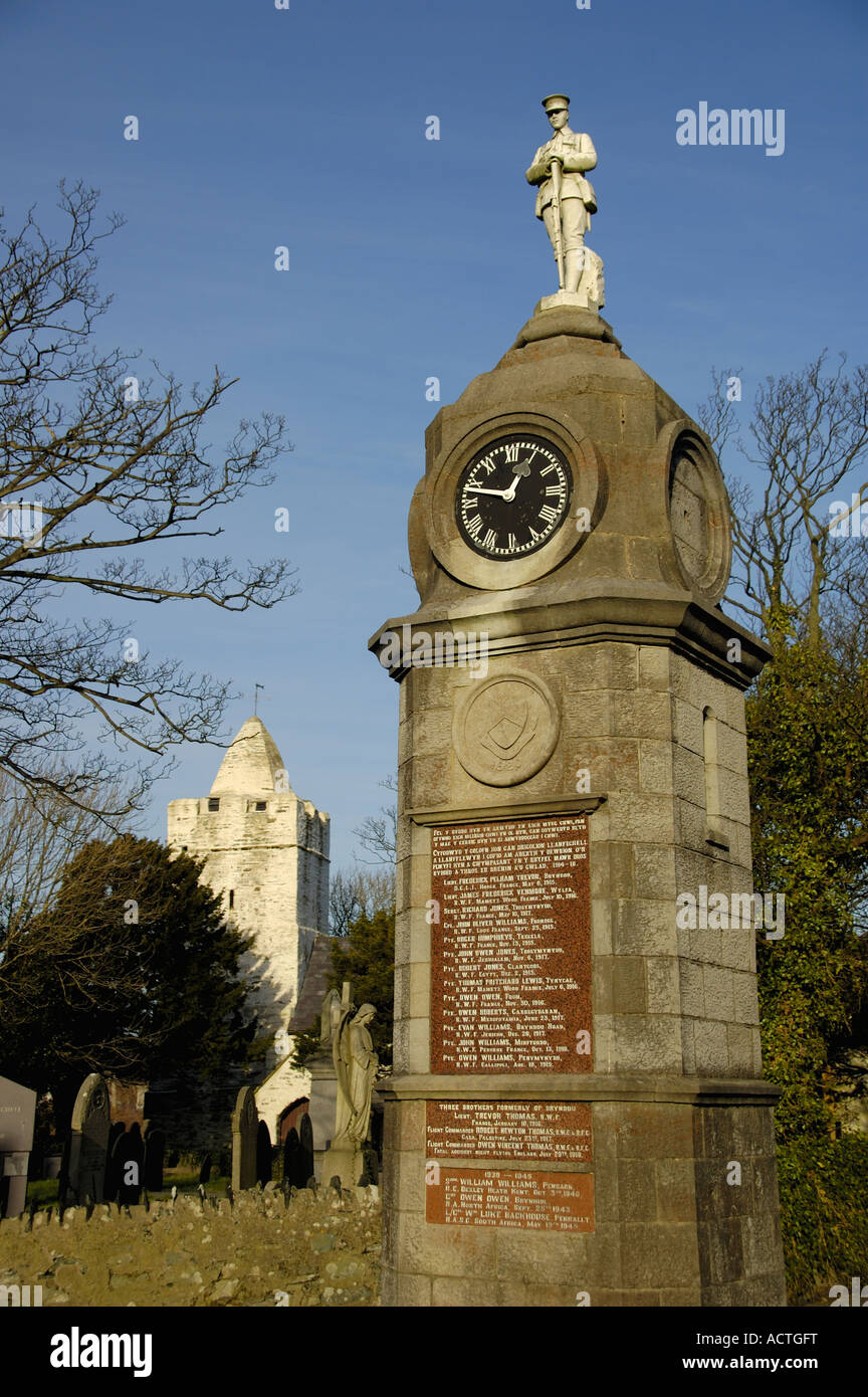 Llanfechell Church and war memorial Anglesey North Wales Stock Photo ...