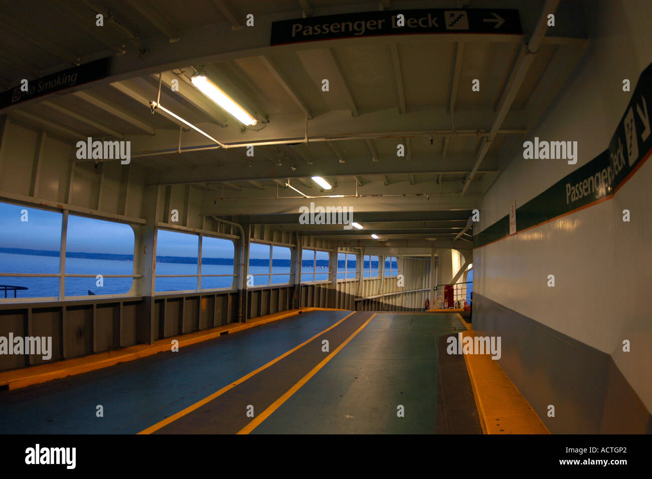 Washington State Ferry car deck Stock Photo - Alamy