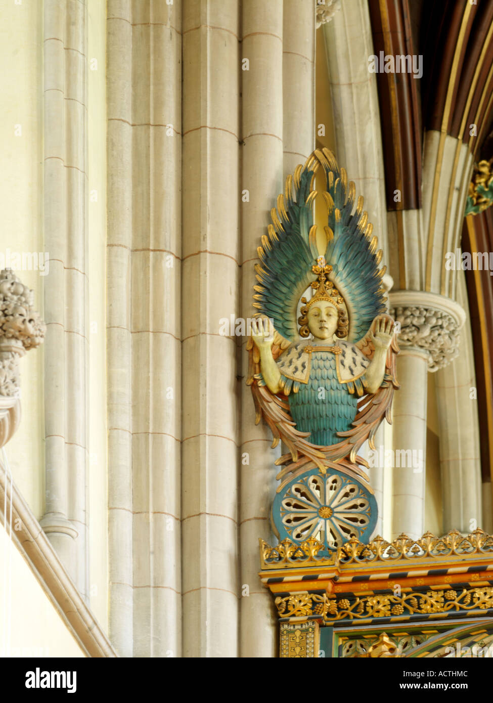 Sacred Hearts Wimbledon London England Angel at Corner of Rood Screen ...