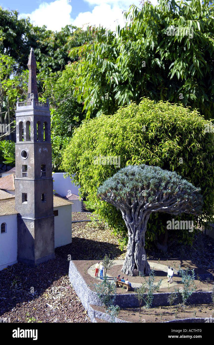 trees greenery green small building model pueblo chico canary islands ...