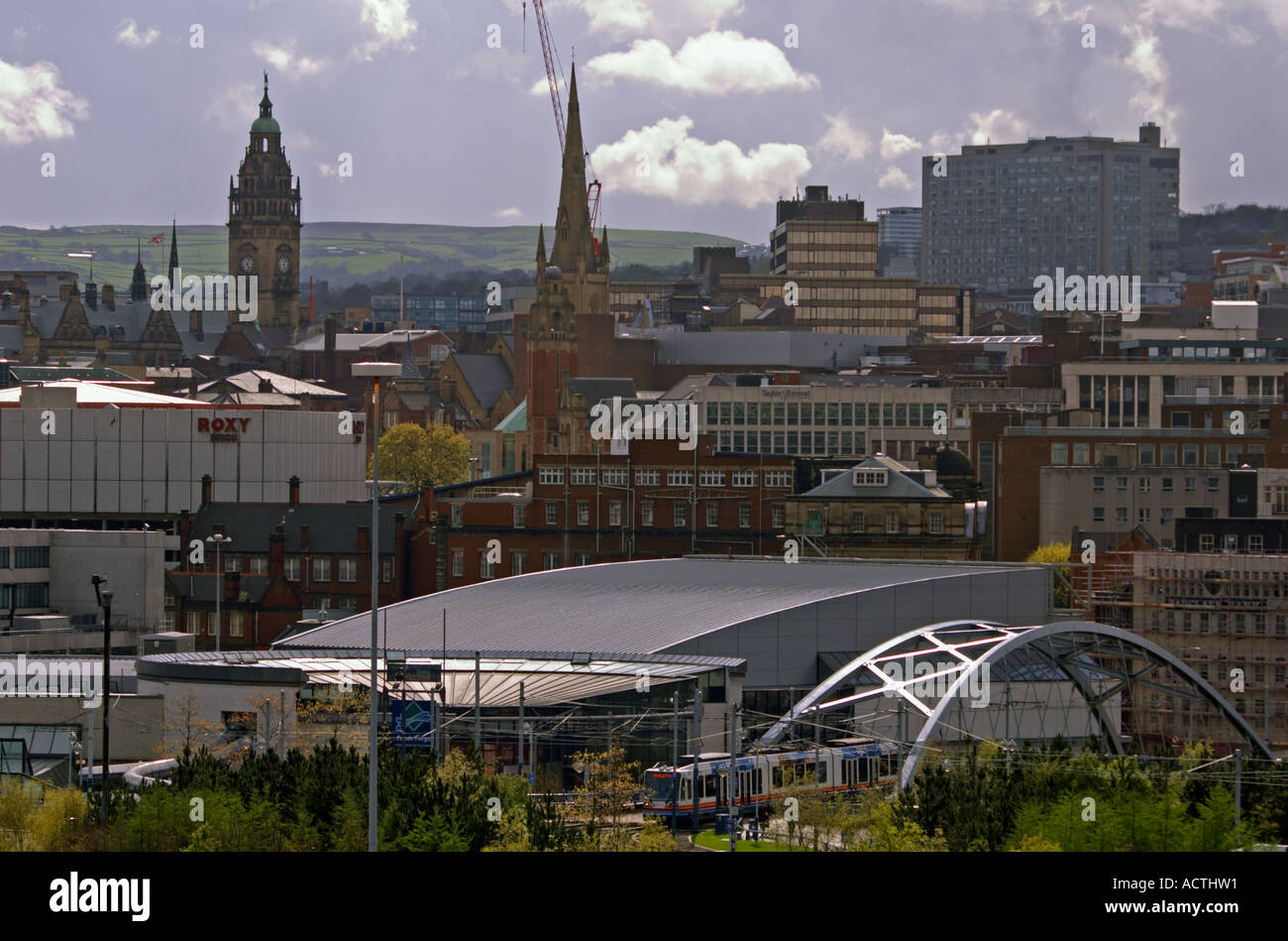Sheffield City buildings Ponds forge and supertram "Great Britain Stock ...