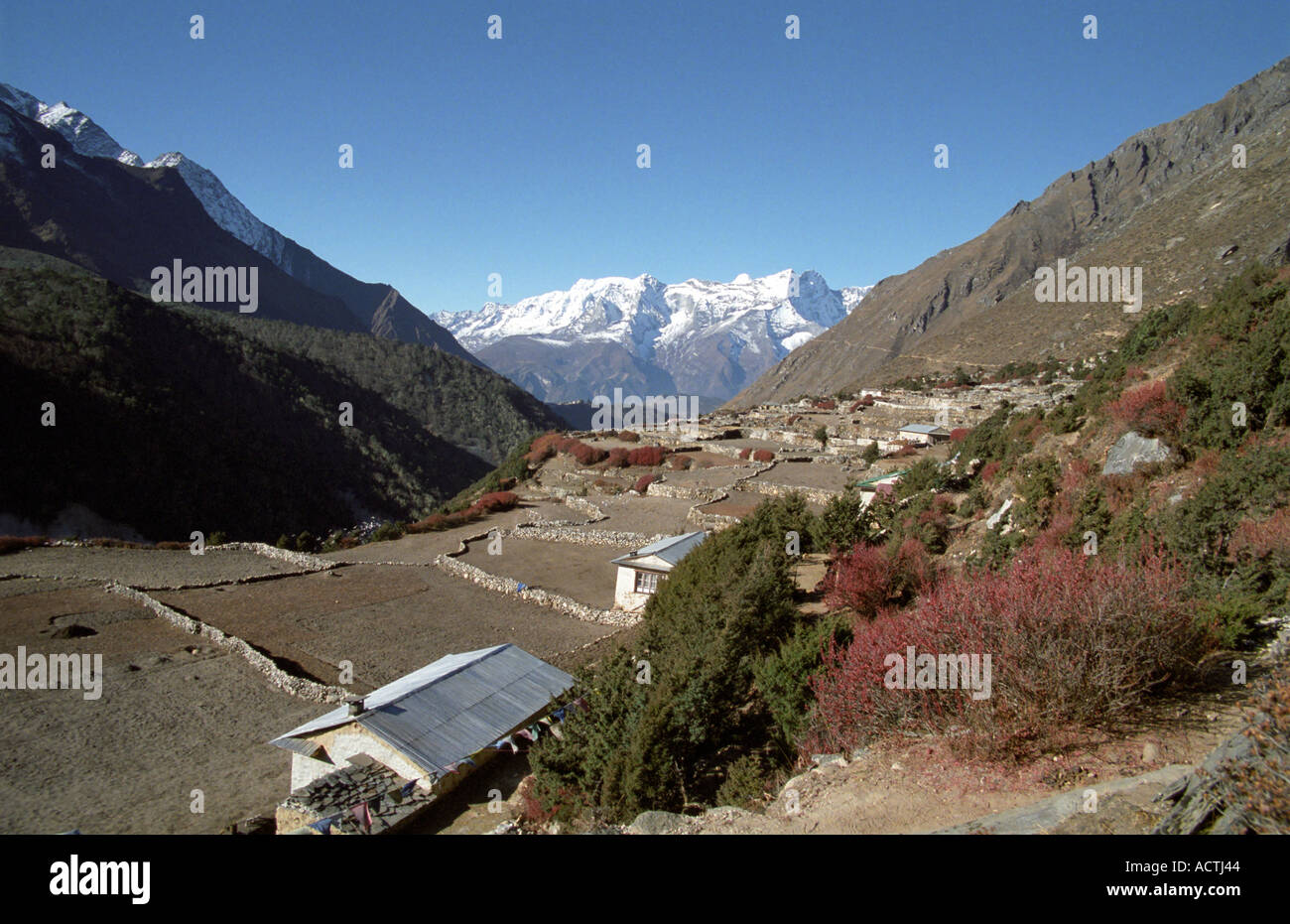 Pangboche village in Sagarmatha National Park Khumbu region Everest ...
