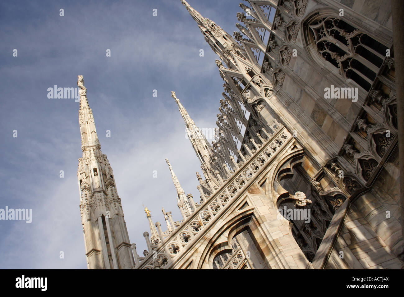 Europe, Italy, Lombardy, Milan, Duomo, Cathedral, spire, spires, roof ...