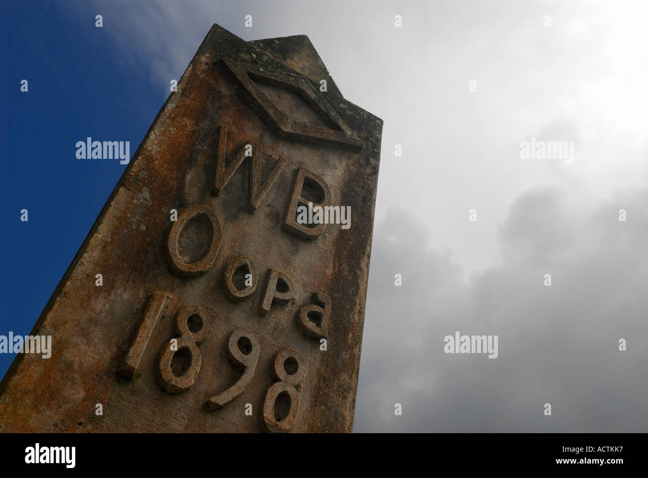Old grave headstone marker at Halawa cemetery Molokai Hawaii Stock ...
