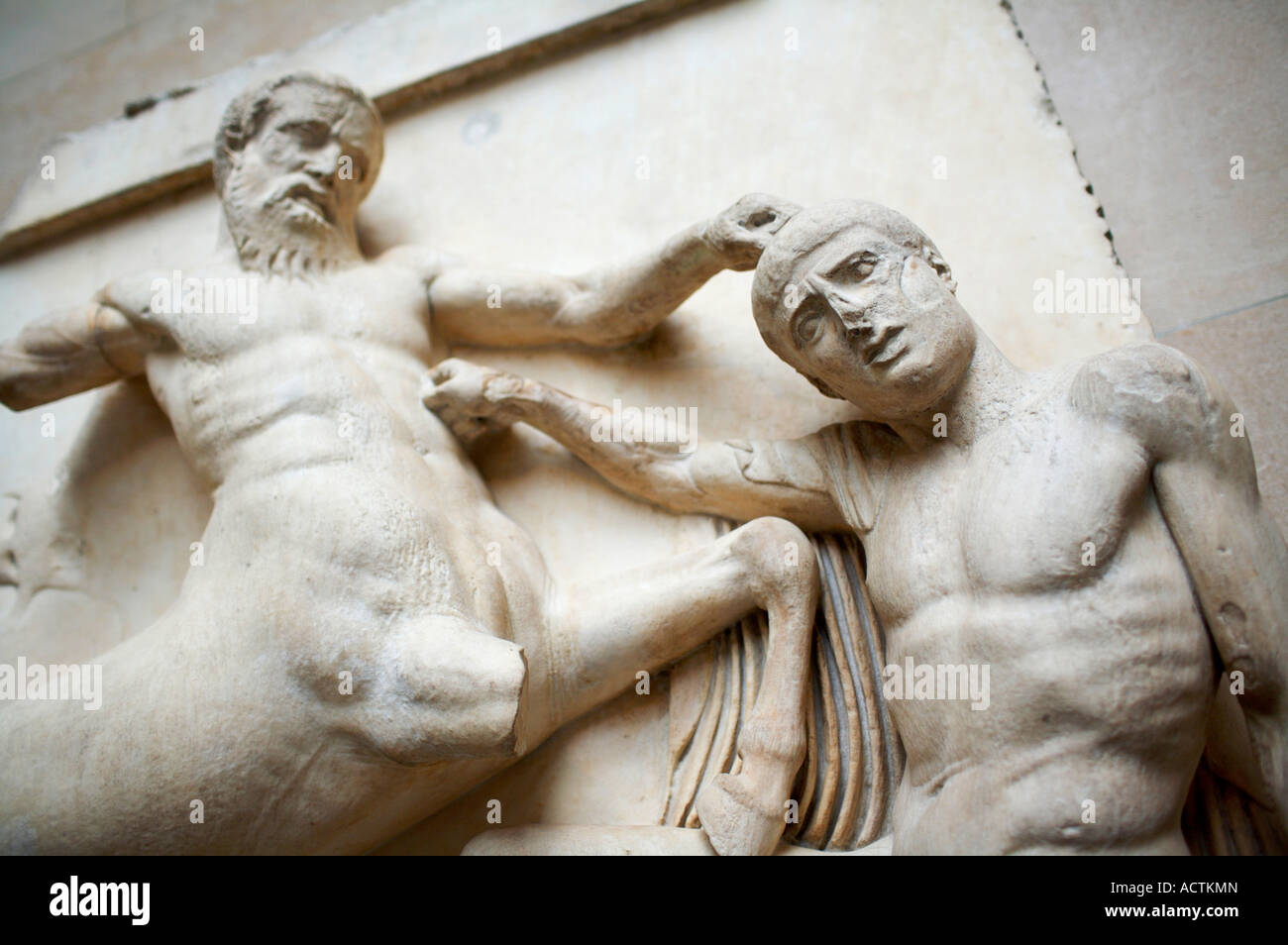 A centaur fighting from the Parthenon friezes known as the Elgin Marbles now in the British ...