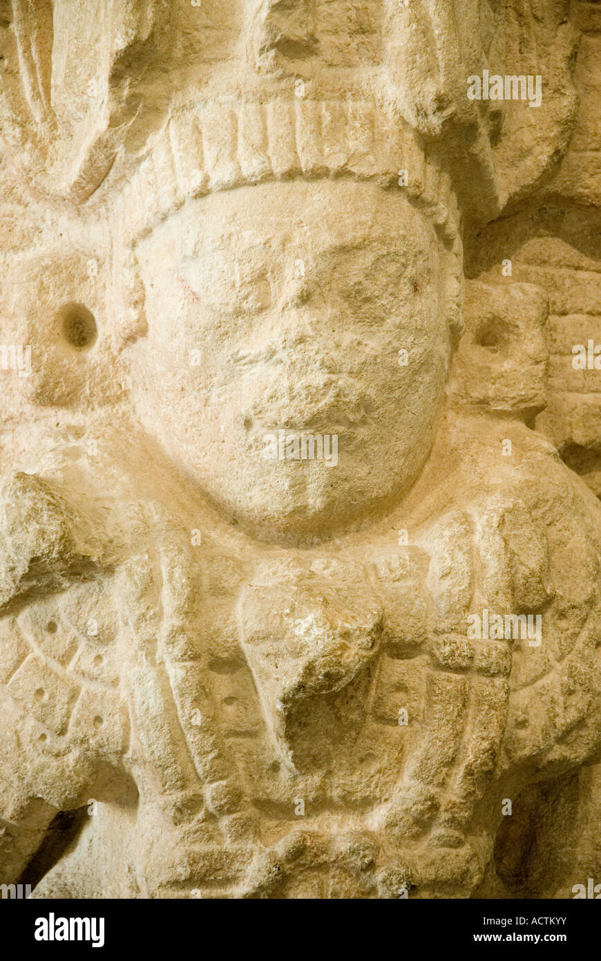 Mayan Statue in the Campeche fort miguel museum Mexico Stock Photo - Alamy