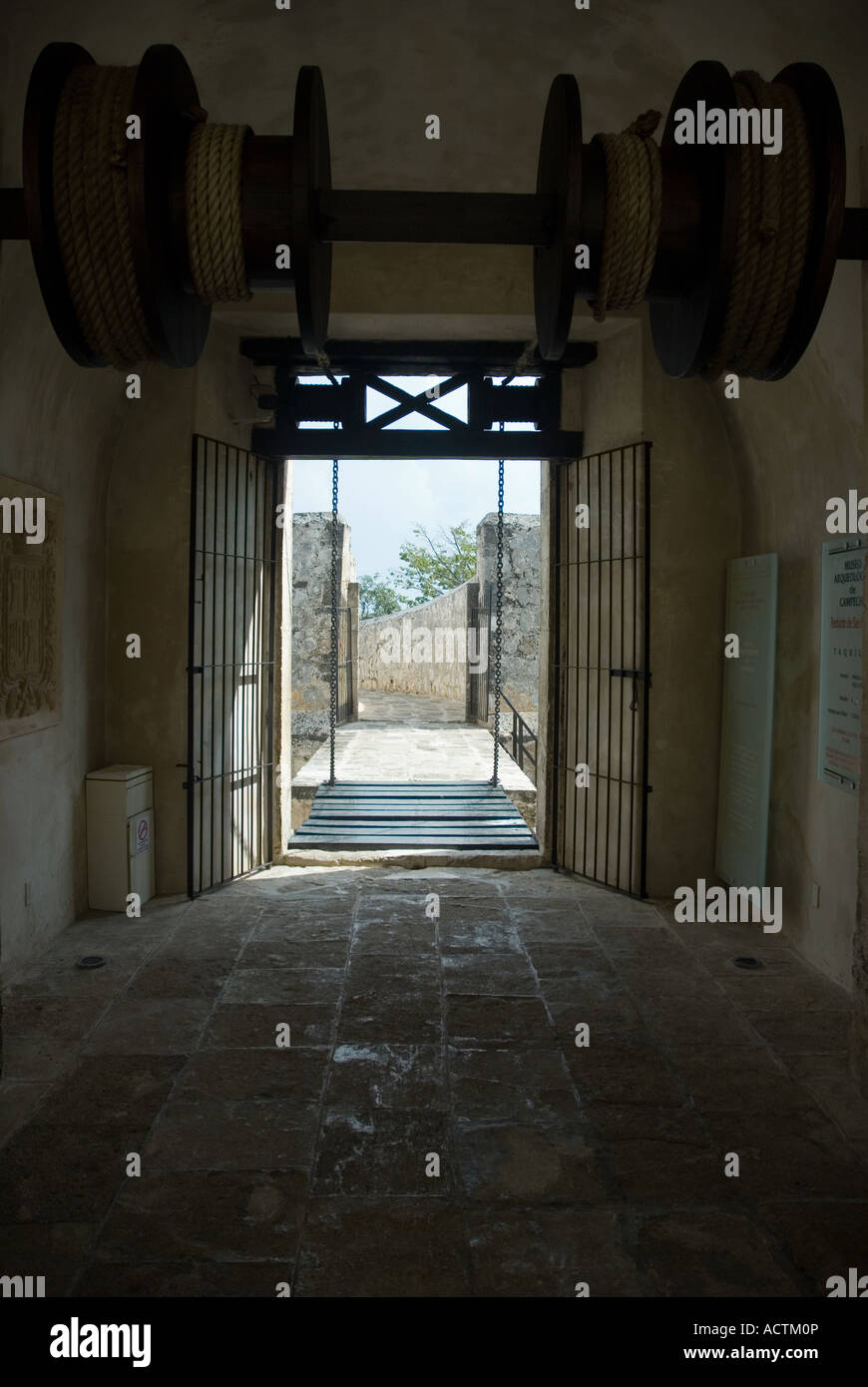 saint miguel fort drawbridge in campeche mexico Stock Photo - Alamy