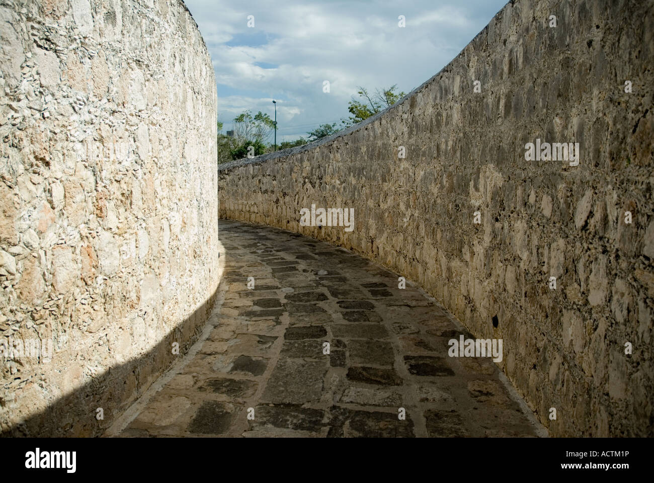 saint miguel fort corridor in campeche mexico Stock Photo - Alamy