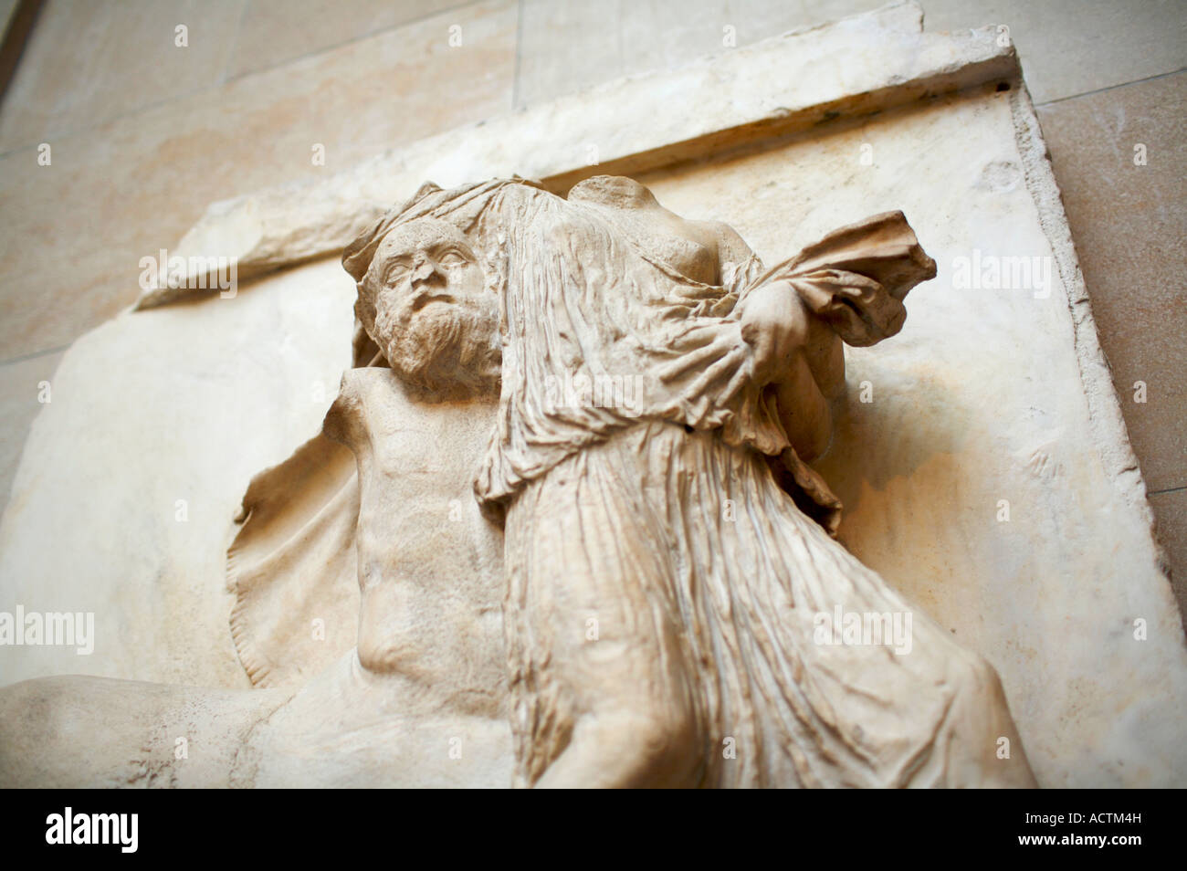 Detail form the Parthenon frieze known as the Elgin Marbles at the ...