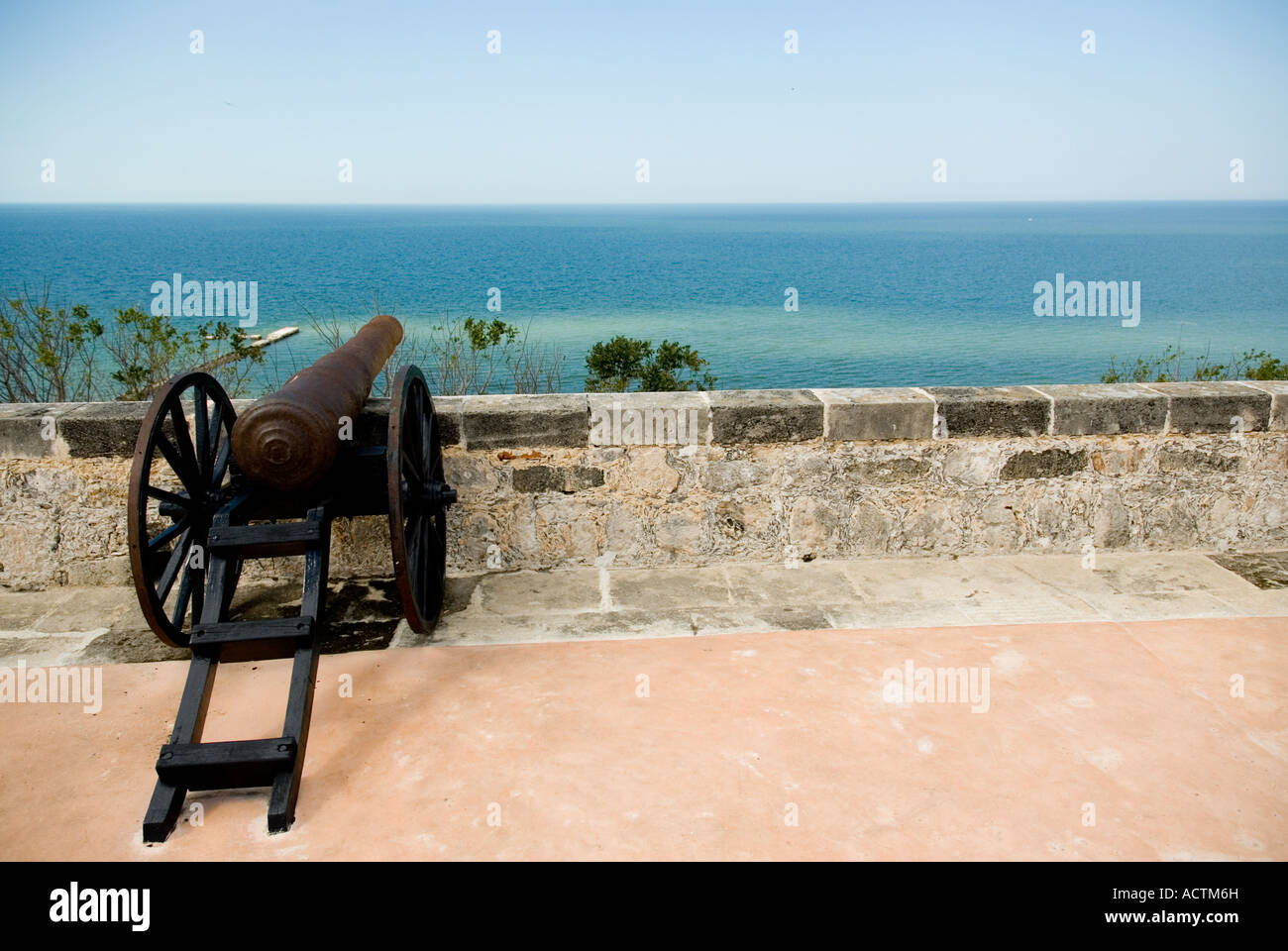 San miguel fort with old cannon Campeche Mexico Stock Photo - Alamy