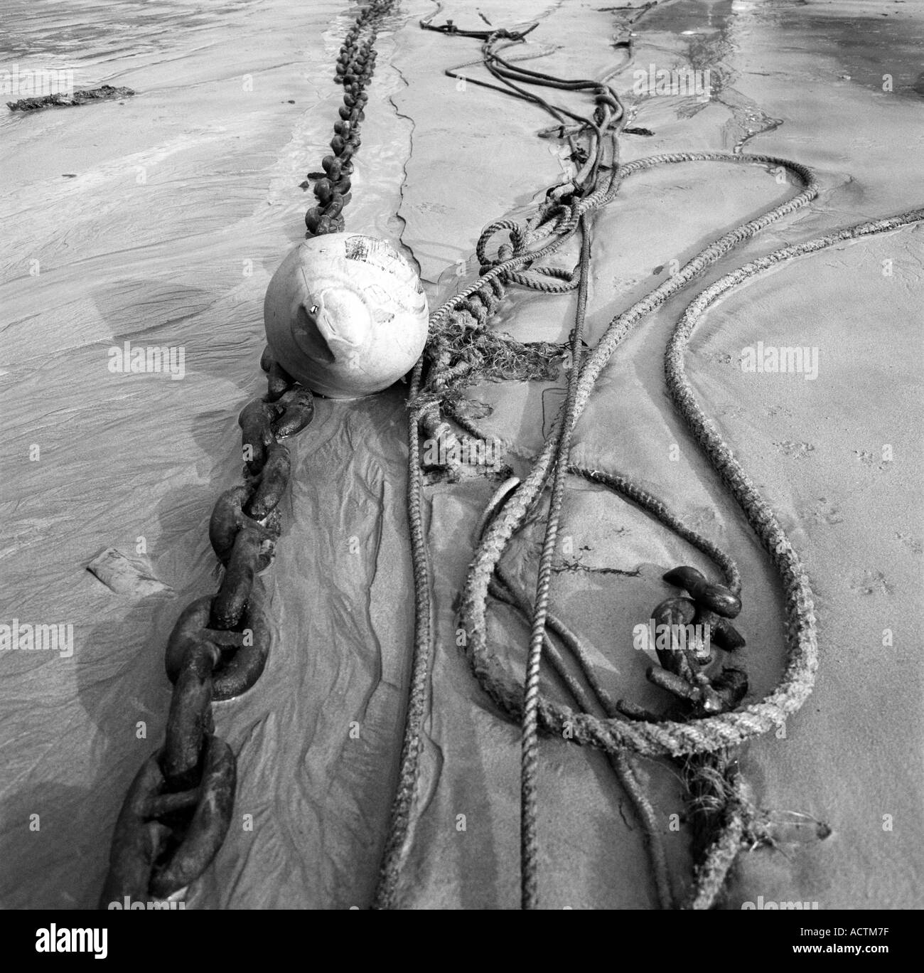 Old chains on the harbour in Newquay CORNWALL South-West England, UK ...