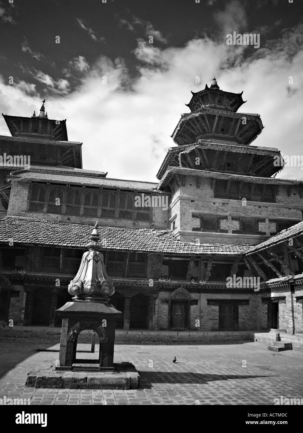 Five storey temple Black and White Stock Photos & Images - Alamy