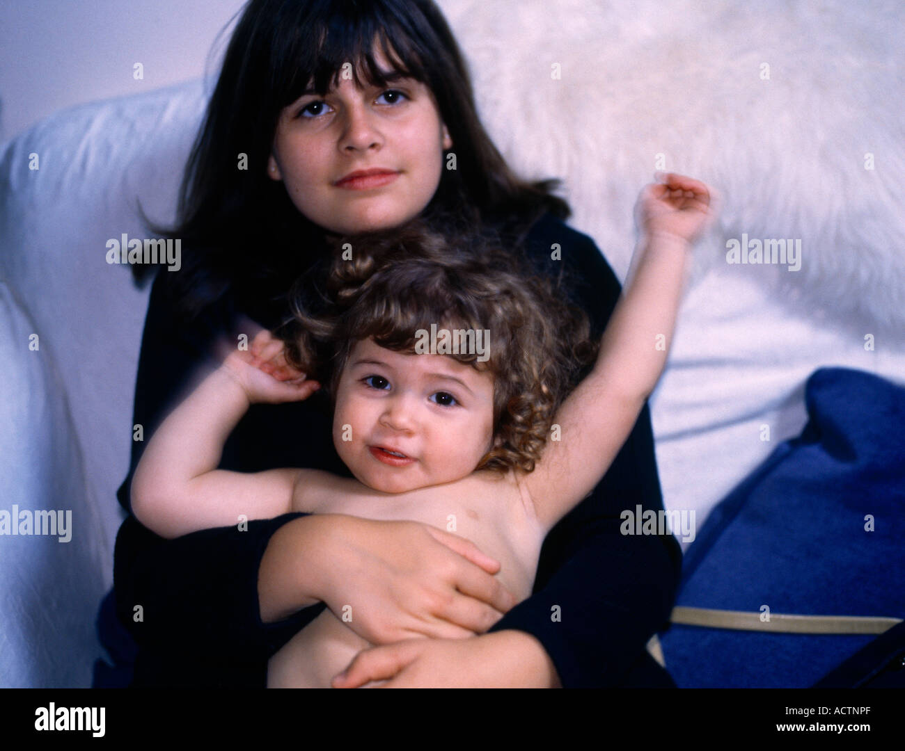 Child (Auntie) with Baby (Niece Stock Photo - Alamy