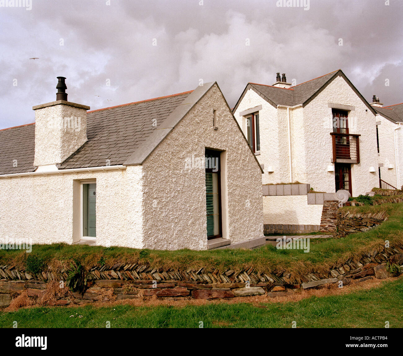 Traditional-style Cornish cottages in Newquay Cornwall, South-West ...