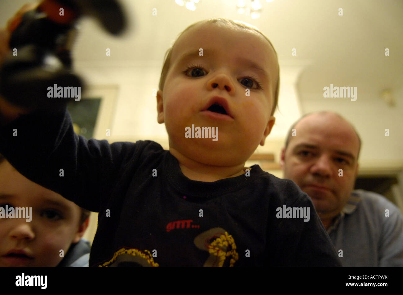 boy one infant baby young male lad kid child horizontal colour color ...