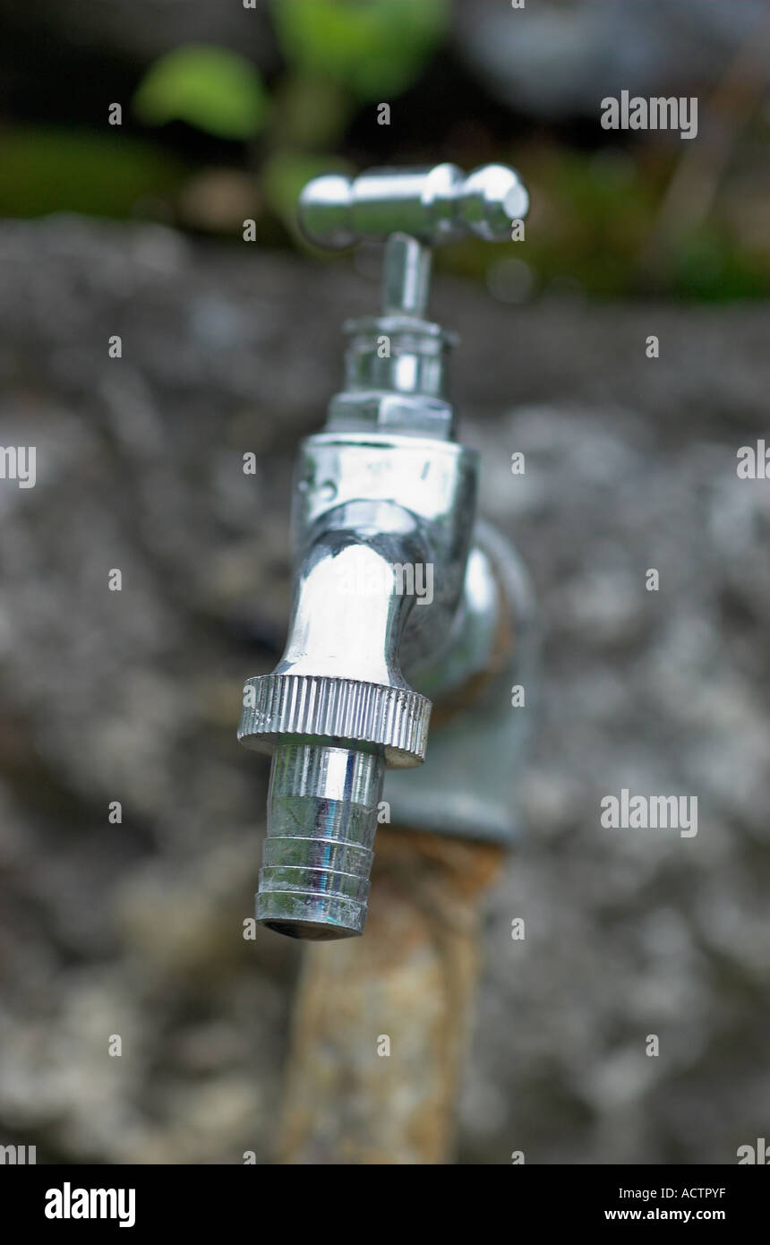 Outdoor Water Faucet Stock Photo - Alamy