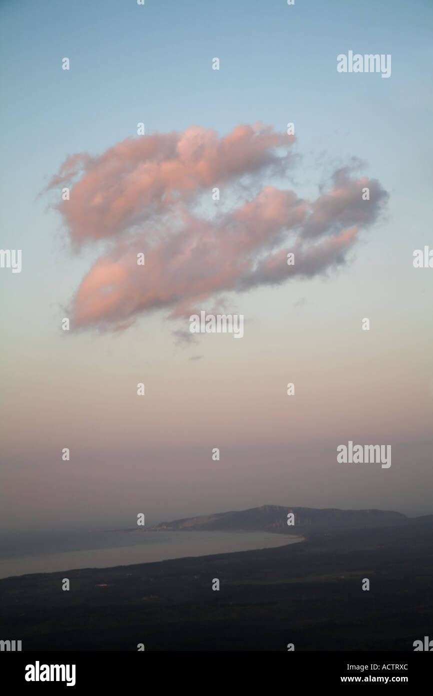 Landscape view of shiriya peninsula, shimokita, aomori, japan evening ...