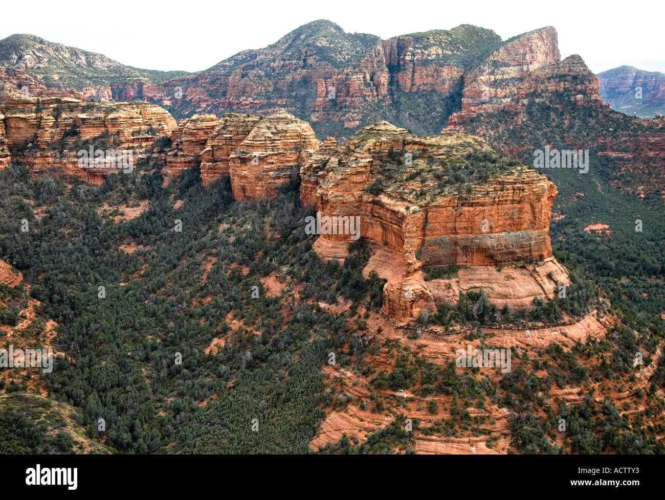 Aerial view of red rock formations Sedona Arizona Stock Photo - Alamy