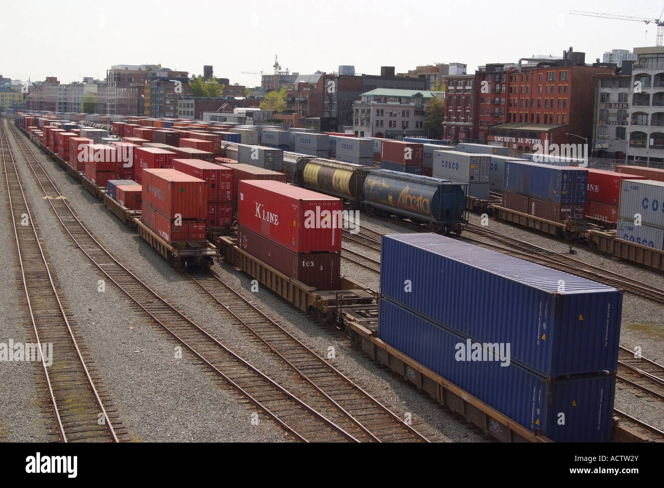 GOODS TRAINS IN THE SHUNTING AREA Stock Photo - Alamy