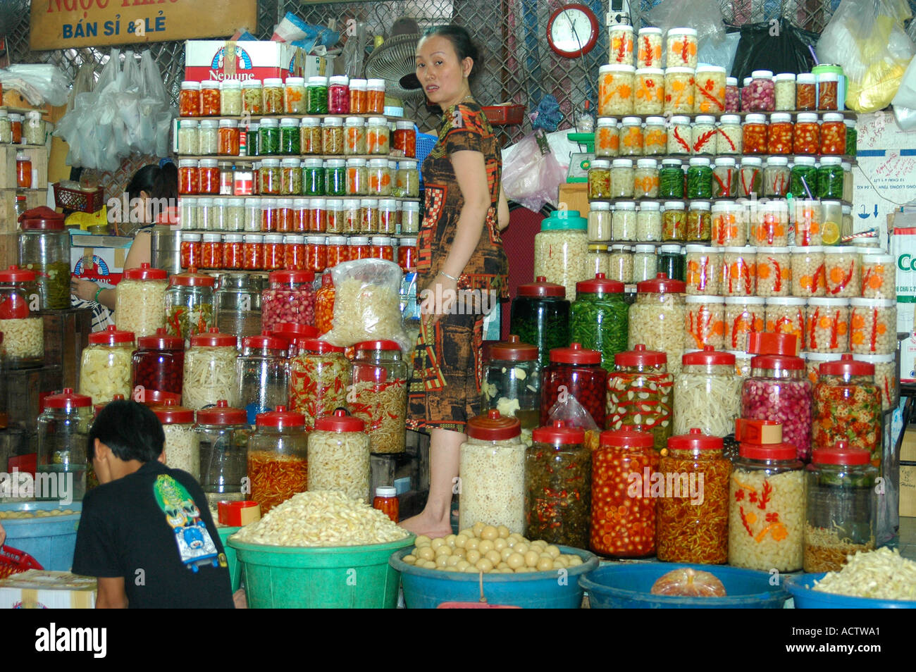 Stall for mixed pickles on the Binh Tay Markt Ho Chi Minh City Vietnam ...