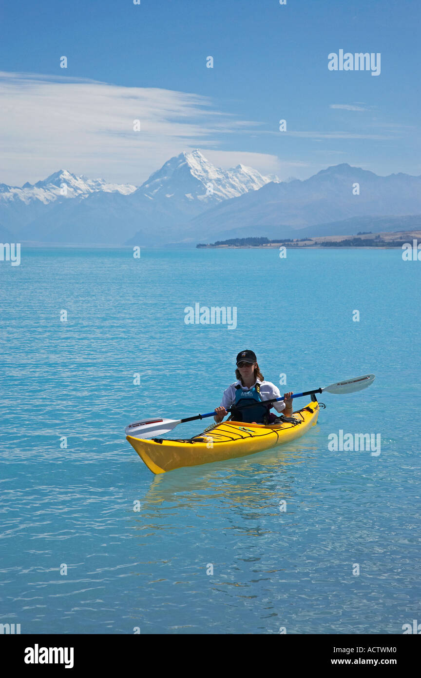 Kayak Lake Pukaki and Aoraki Mt Cook South Canterbury South Island New ...