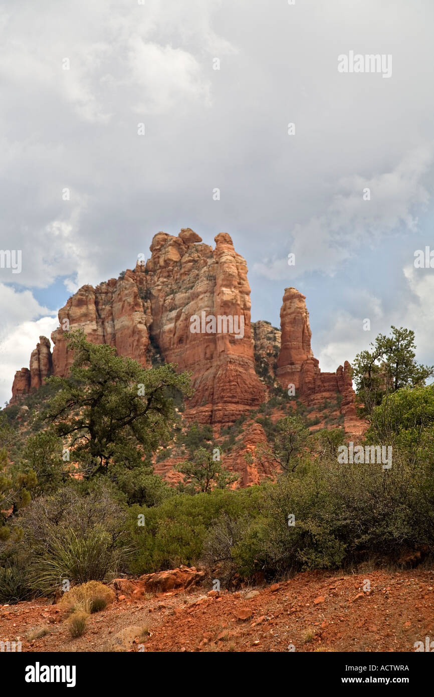 Snoopy Rock red rock formation behind Hillside, Sedona, Arizona Stock ...