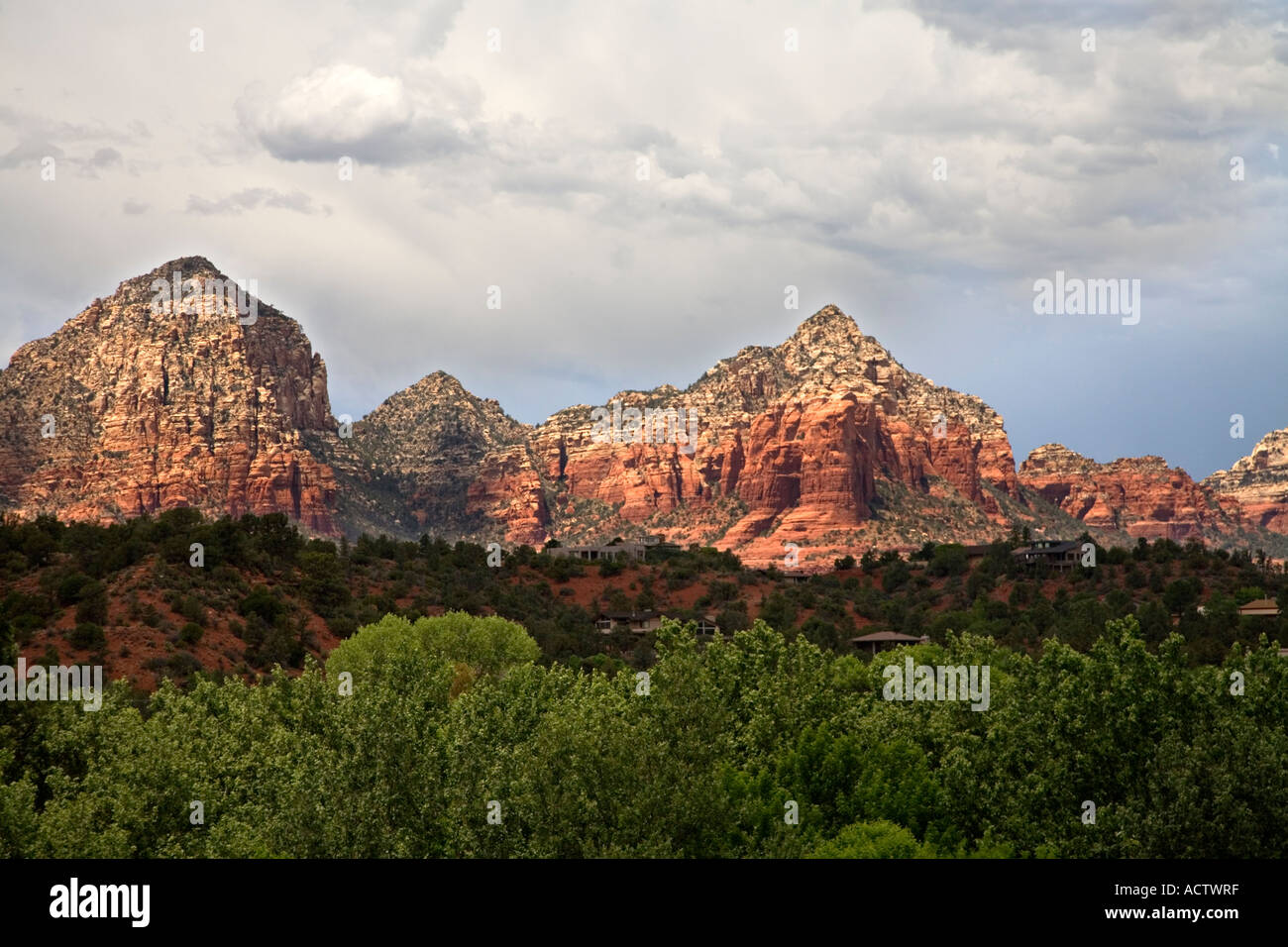 Red rock formations and Capitol Butte from Hillside, Sedona, Arizona ...