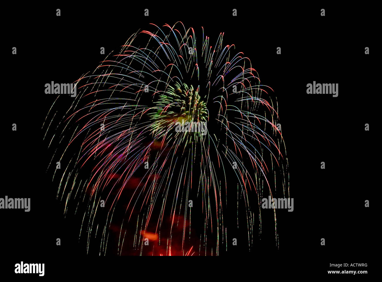 BIG SHOWER OF FIREWORKS AT INDEPENDENCE DAY Stock Photo - Alamy