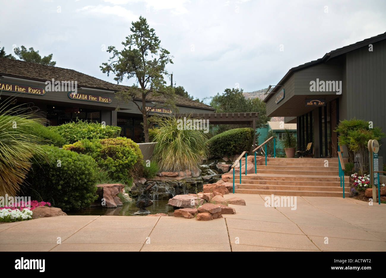 Fountain and steps Hillside, Sedona, Arizona Stock Photo - Alamy