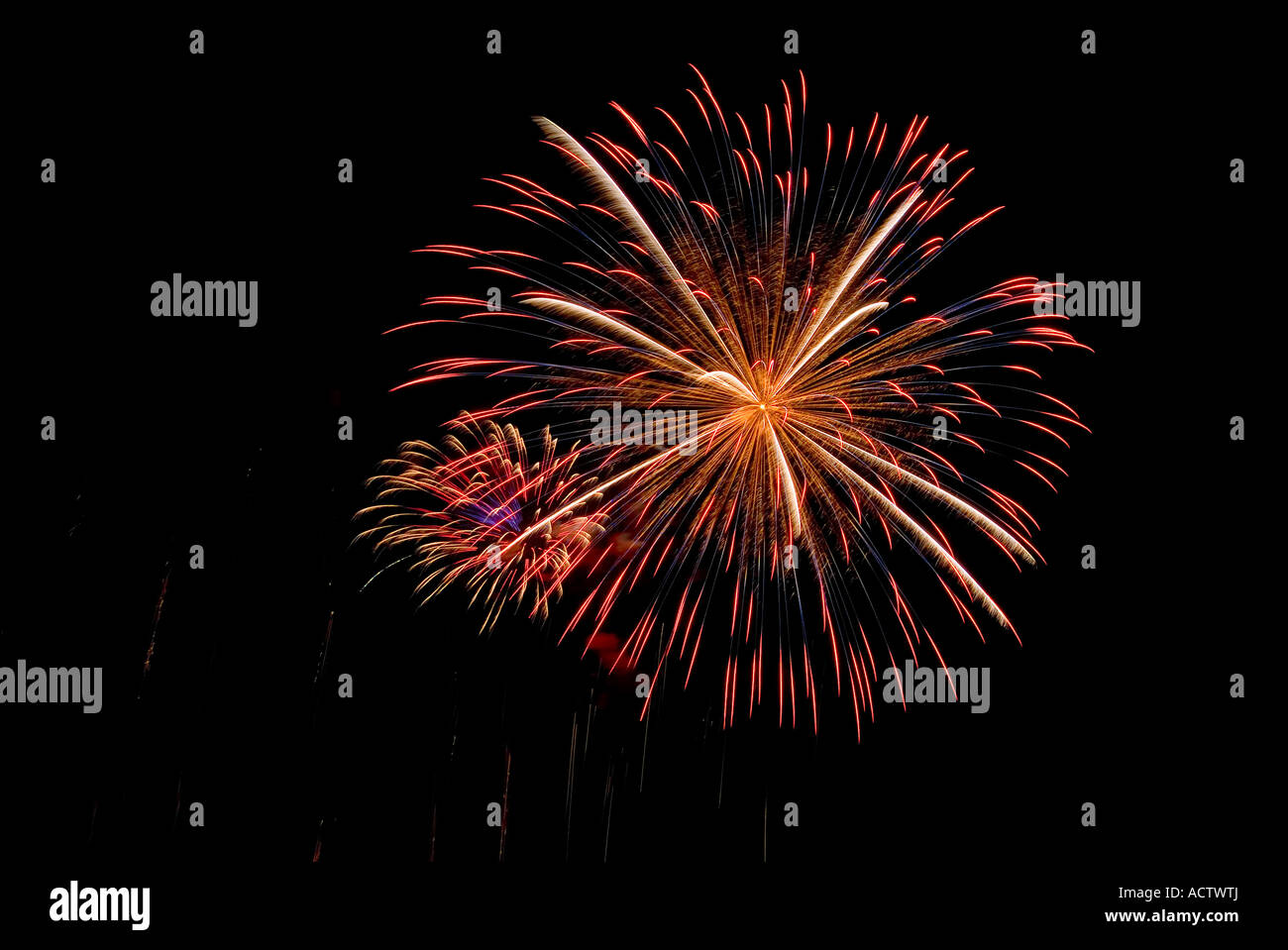 FIREWORKS SHAPED LIKE EARTH AND ITS MOON ALONG WITH STAR BURSTING IN ...