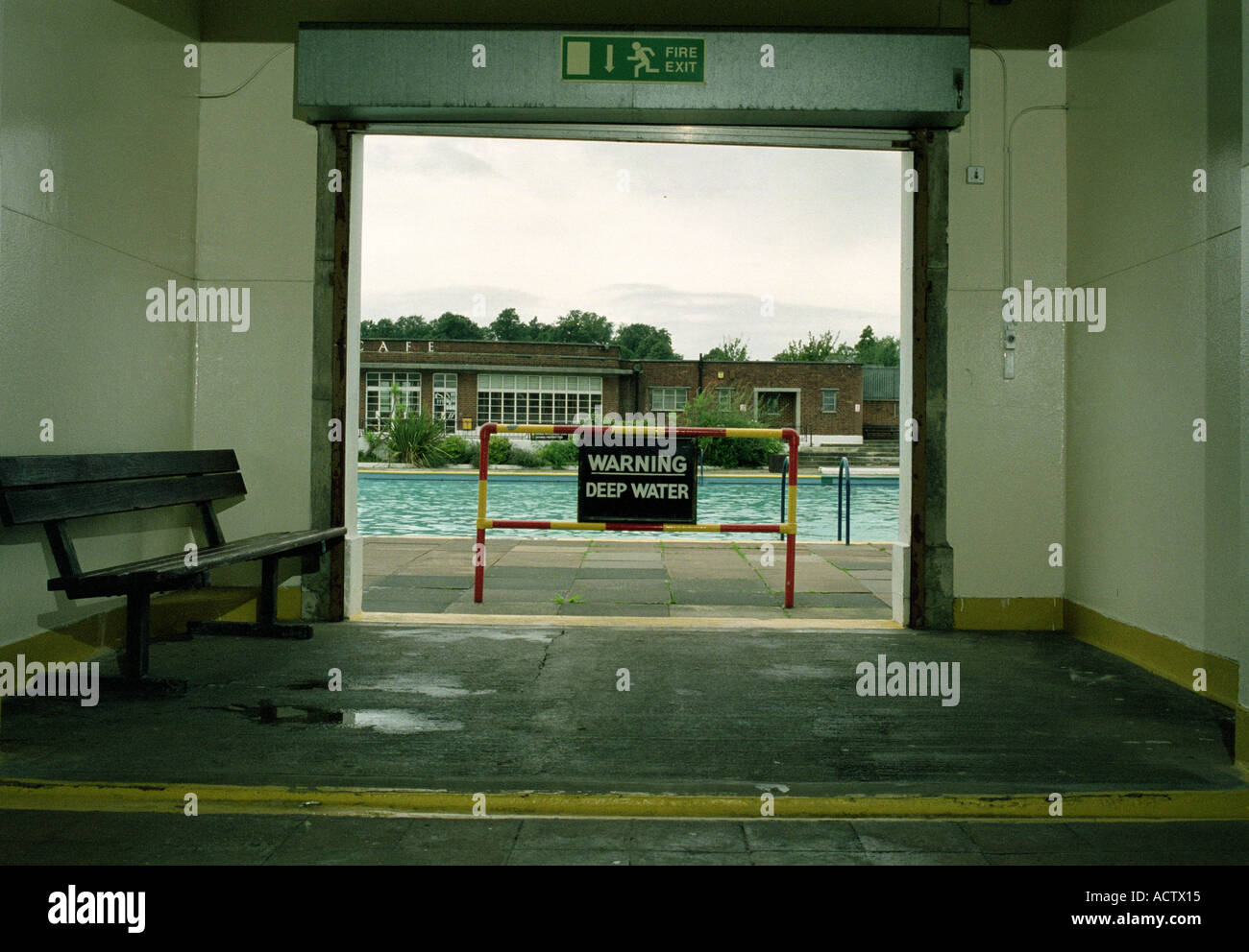 Old entrance to the pool at Hampstead Lido before its closure for a ...