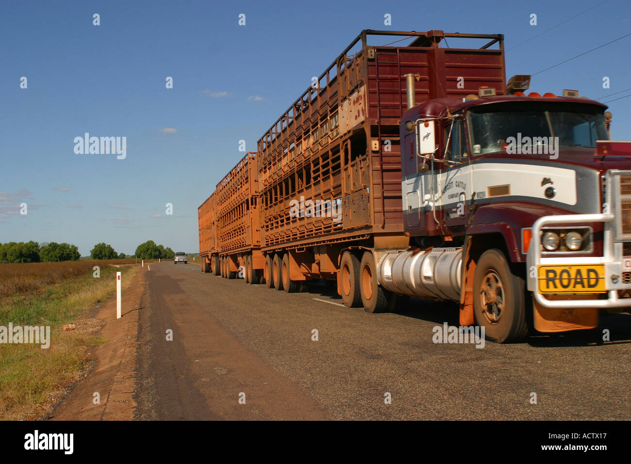 Road train on the way in the Outback darwin northern territory ...