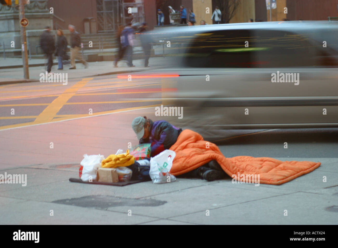 Homeless person at the roadside in Toronto Canada Stock Photo - Alamy