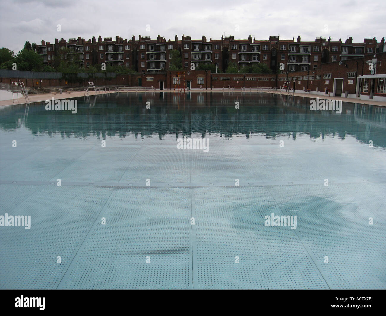 Refurbished poolside of the Hampstead Lido London UK Stock Photo - Alamy