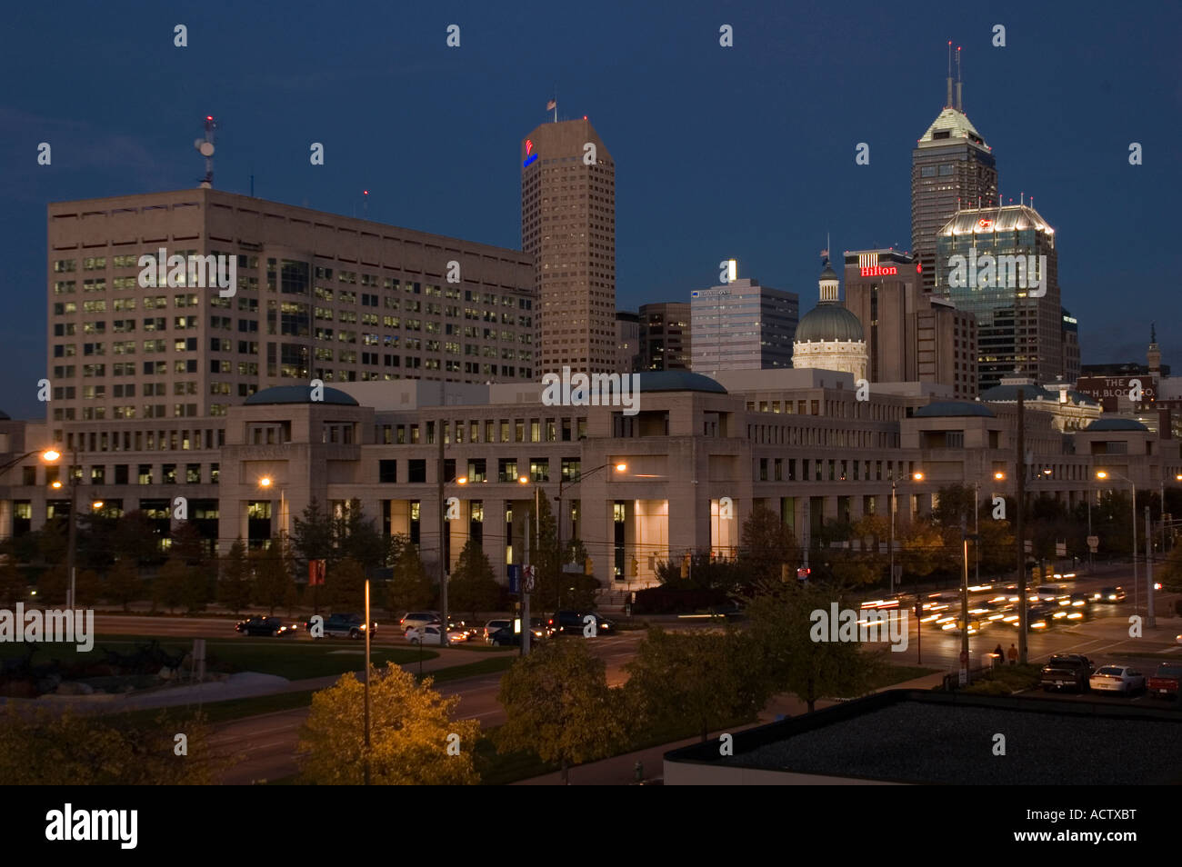 EVENING VIEW OF DOWNTOWN INDIANAPOLIS BUILDINGS Stock Photo - Alamy